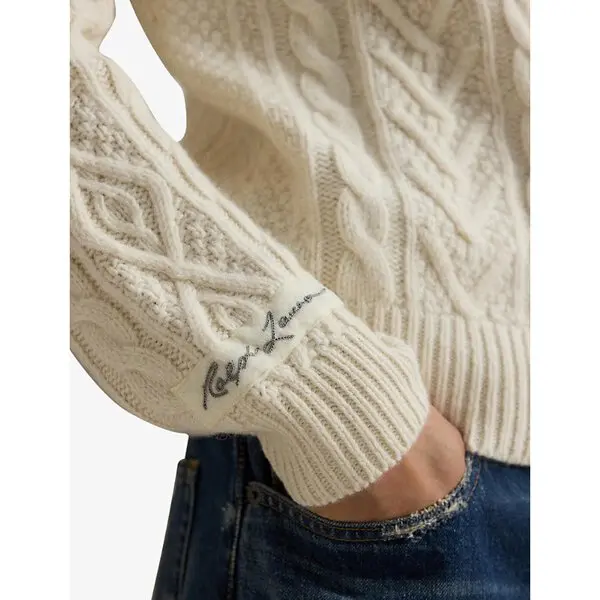Polo Ralph Lauren Yankees Cable-knitted Wool-blend Jumper