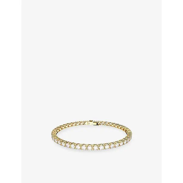 SWAROVSKI Matrix Tennis 18ct Yellow-gold Plated And Zirconia Bracelet - White