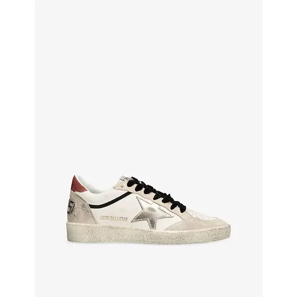 GOLDEN GOOSE Ball Star 83252 Leather And Suede Trainers - White/comb