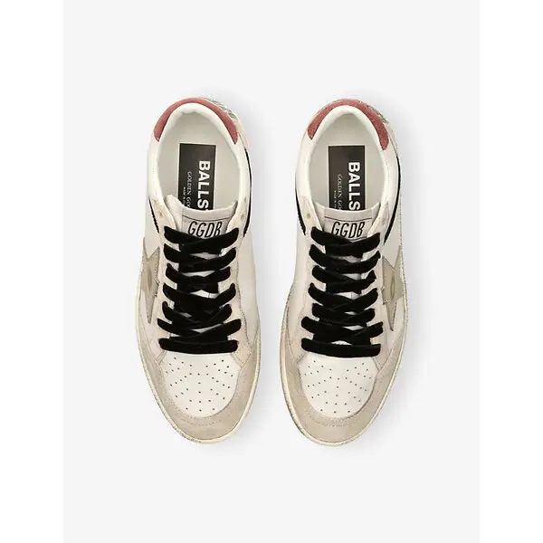 GOLDEN GOOSE Ball Star 83252 Leather And Suede Trainers - White/comb