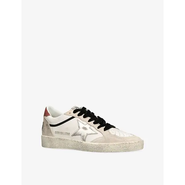 GOLDEN GOOSE Ball Star 83252 Leather And Suede Trainers - White/comb