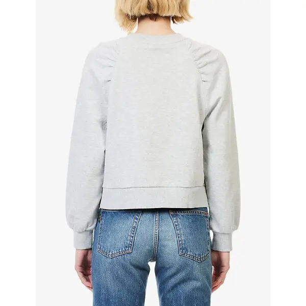Paige Tricia Crystal-embellished Cotton Sweatshirt - Heather Grey