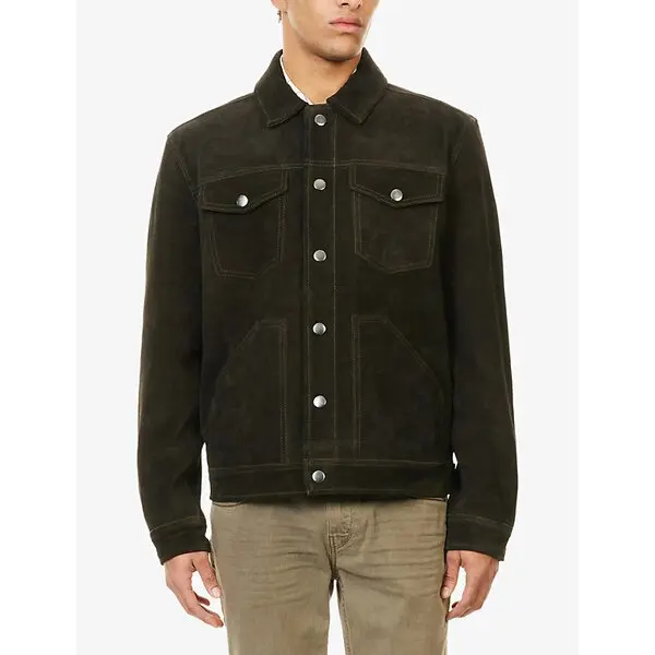 Paige Patch-pocket Suede Jacket - Everglade