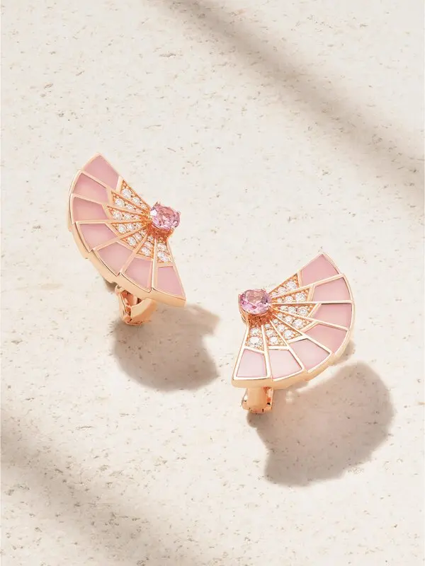 GARRARD Fanfare Symphony 18-karat Rose Multi-stone Earrings - Gold