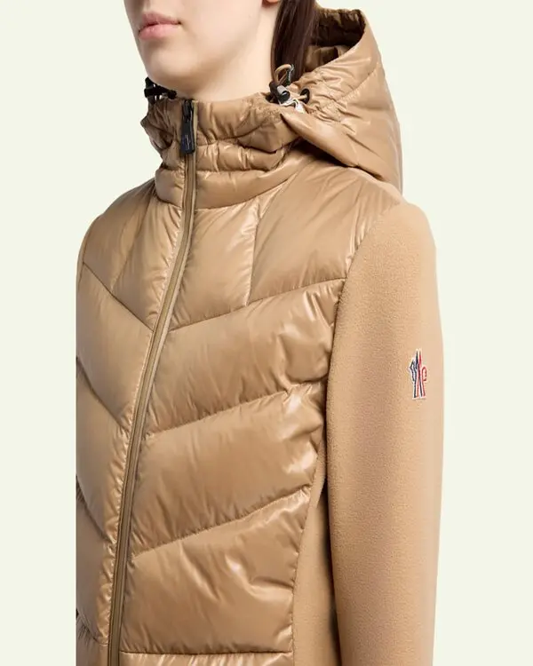 Moncler Padded Zip-up Hoodie Cardigan - Ltbrwn