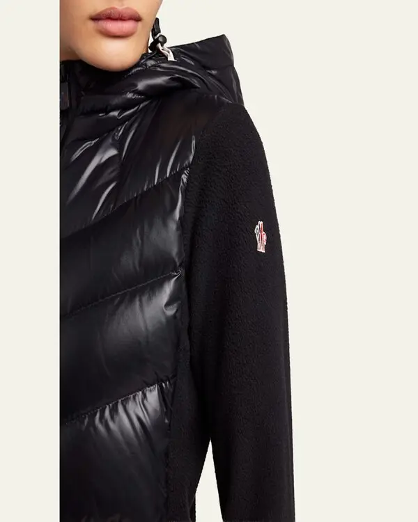 Moncler Padded Zip-up Hoodie Cardigan - Ltbrwn