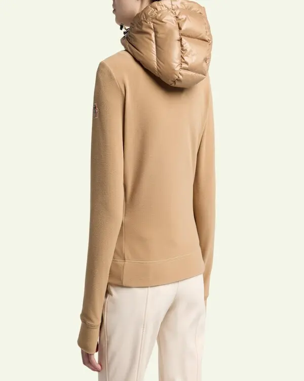 Moncler Padded Zip-up Hoodie Cardigan - Ltbrwn