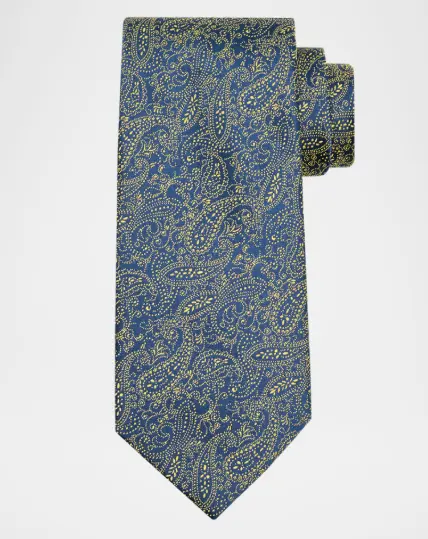 Charvet Multi-paisley Silk Tie - Blue Yellow