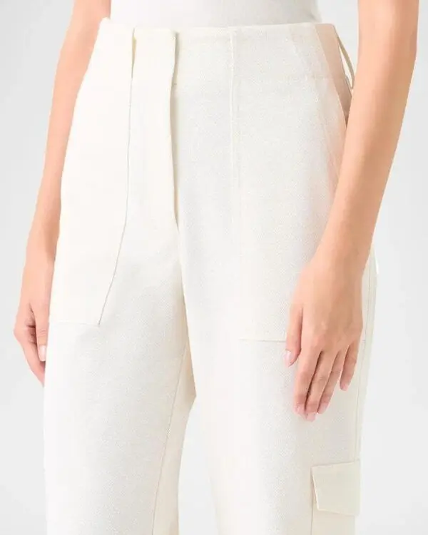 Akris Cliff Gabardine Cargo Pants - Cream