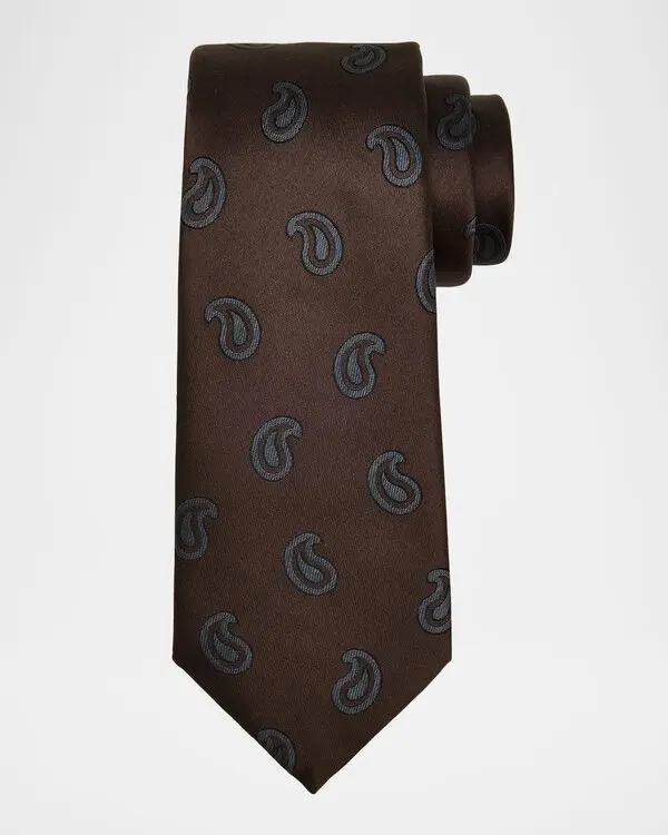 Giorgio Armani Paisley Silk Tie - Mahogony