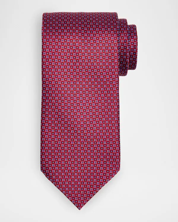 Stefano Ricci Floral Silk Tie - Red