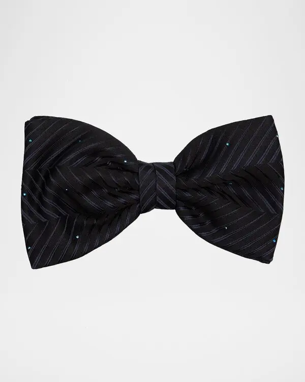 Stefano Ricci Crystal-embellished Bow Tie - Blue