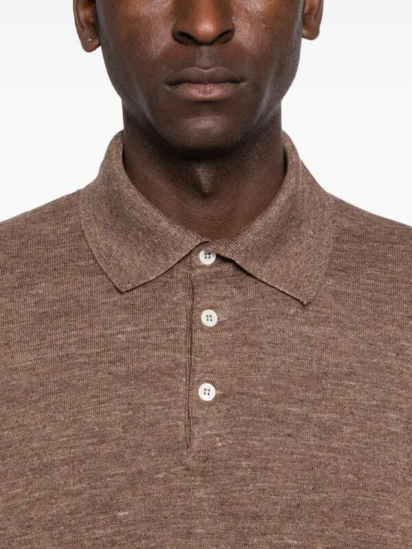 Brunello Cucinelli Linen And Cotton Blend Polo Shirt - Beige