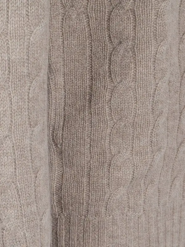 DRUMOHR Roundneck Braided Wool Sweater - Beige