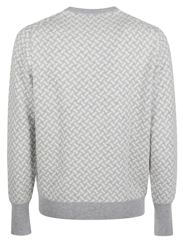 DRUMOHR Round Neck Long Sleeve Sweater - Grey
