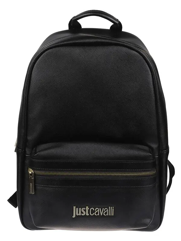 Just Cavalli Metal Lettering Logo Backpack - Black