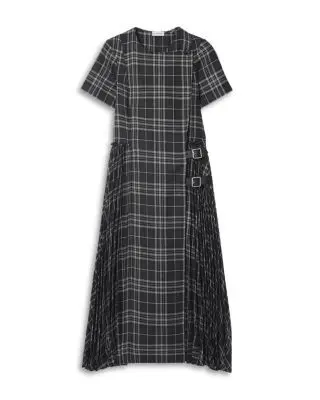 Burberry Check Wool-blend Kilt Dress