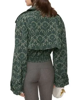 Burberry Cropped Baroque Viscose Blend Trench Jacket