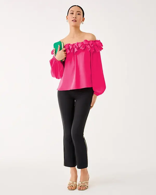 Lilly Pulitzer® Ana Embellished High Rise Crop Flare Pant