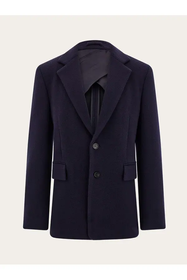 FERRAGAMO Single Breasted Jersey Blazer - Navy
