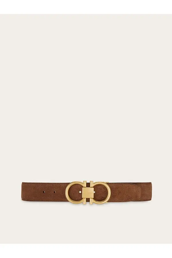 FERRAGAMO Adjustable Gancini Belt - Natural