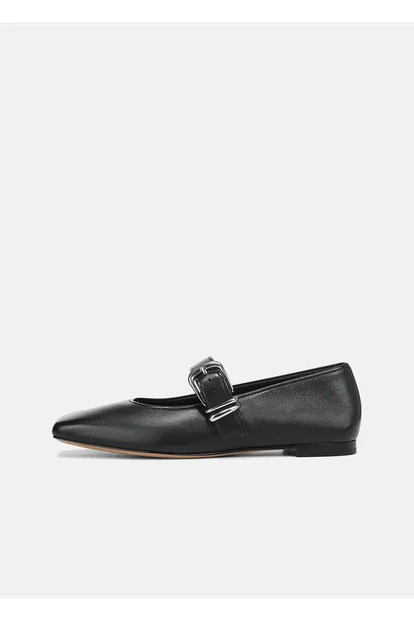 Vince Daniela Leather Mary Jane Flat - Black