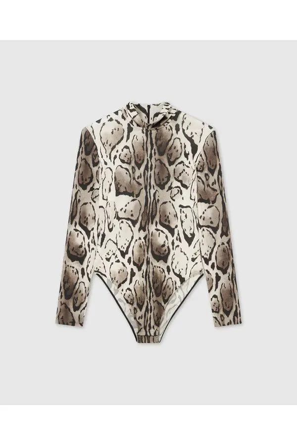 Stella McCartney Cloud Leopard High-neck Bodysuit - Red