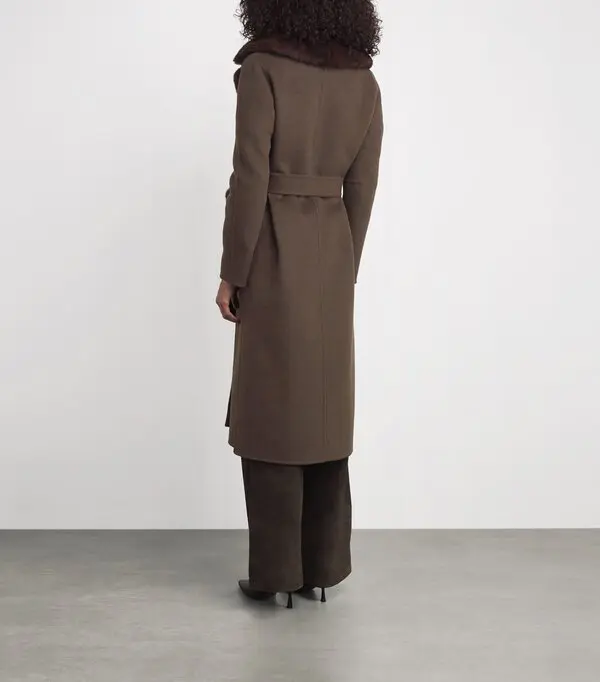 YVES SALOMON Double-faced Cashmere Long Coat With Mink Fur Pockets And Collar