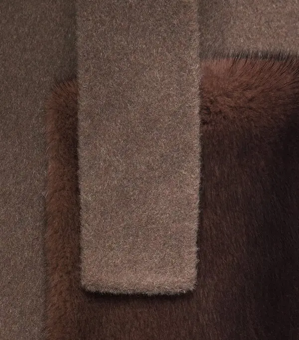 YVES SALOMON Double-faced Cashmere Long Coat With Mink Fur Pockets And Collar