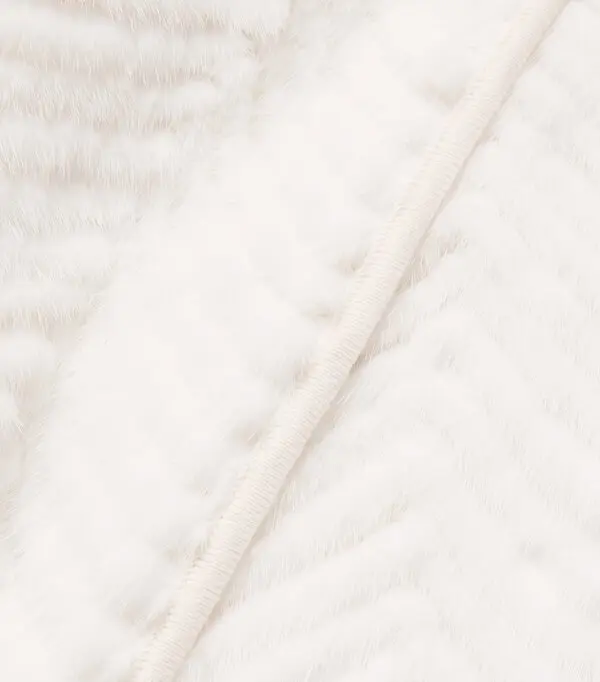 YVES SALOMON Mink-wool Herringbone Long Coat