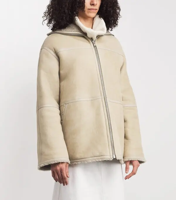 YVES SALOMON Curly Shearling-suede Hooded Coat
