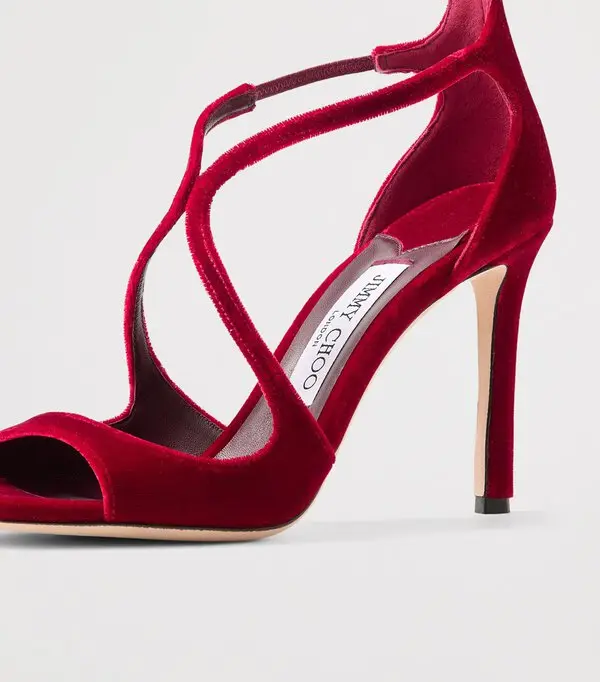 JIMMY CHOO Azia 95 Velvet Sandals