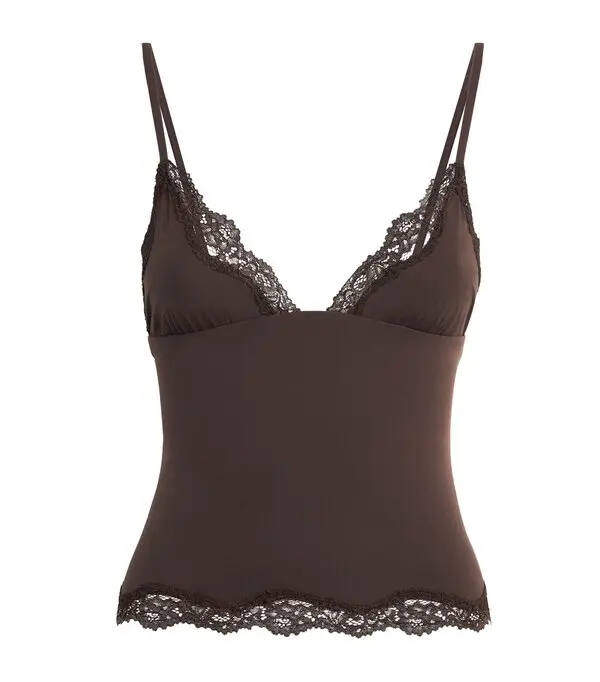 SKIMS Fits Everybody Lace-trim Cami - Brown