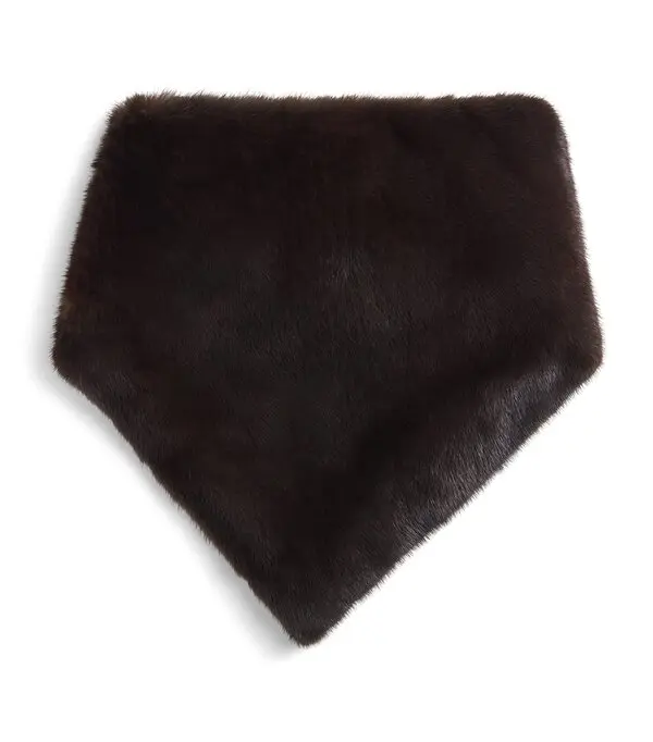 YVES SALOMON Mink-leather Bandana