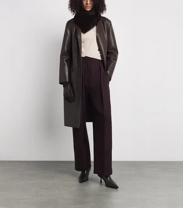 YVES SALOMON Mink-leather Bandana