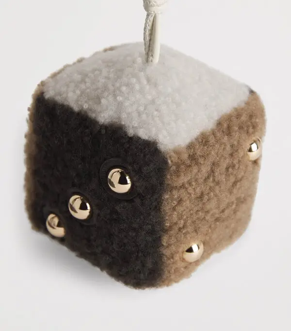 YVES SALOMON Merino Shearling Dice Keyring