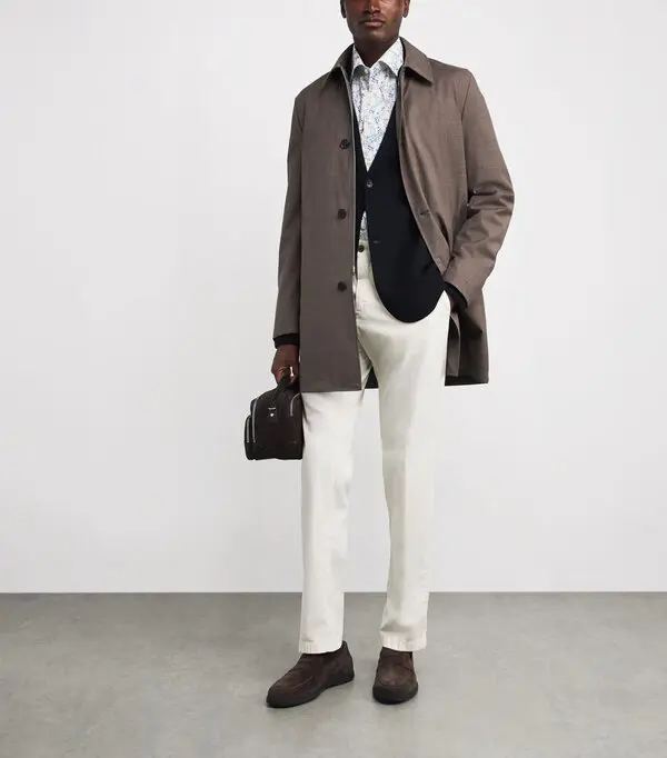 Eton Cotton Twill Printed Contemporary Fit Shirt