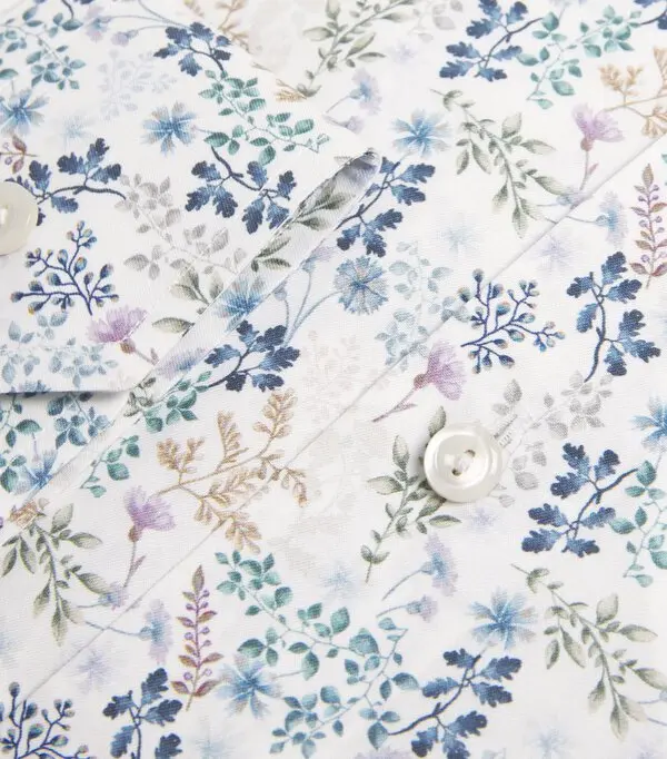 Eton Cotton Twill Printed Contemporary Fit Shirt