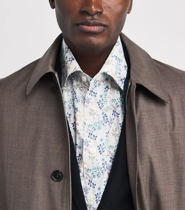 Eton Cotton Twill Printed Contemporary Fit Shirt