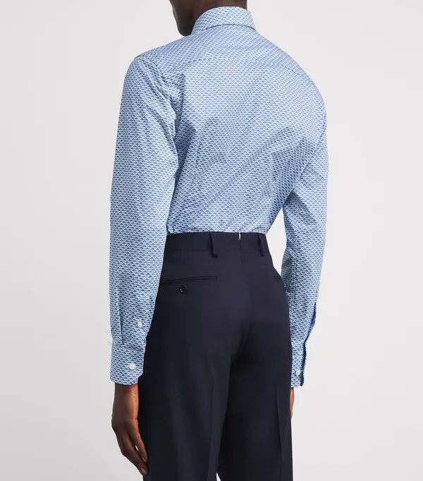 Eton Cotton Twill Print Slim Shirt