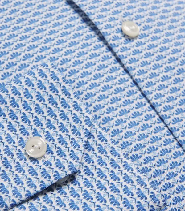 Eton Cotton Twill Print Slim Shirt