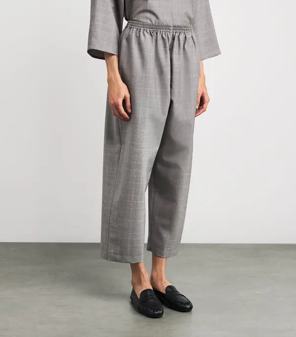 Eskandar Virgin Wool Check Japanese Trousers