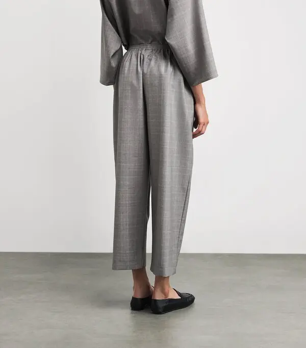 Eskandar Virgin Wool Check Japanese Trousers