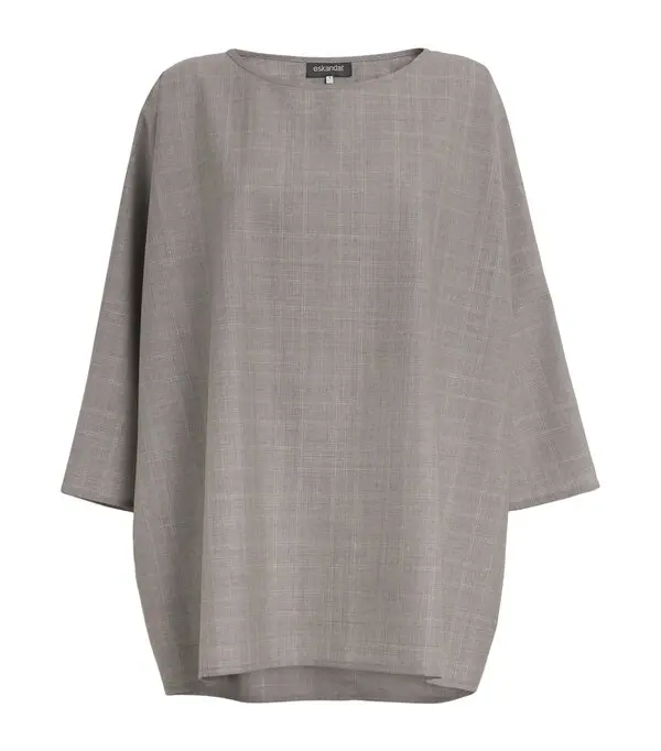 Eskandar Virgin Wool Boat-neck Blouse