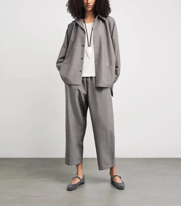 Eskandar Virgin Wool Wide A-line Shirt Jacket