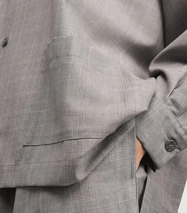 Eskandar Virgin Wool Wide A-line Shirt Jacket