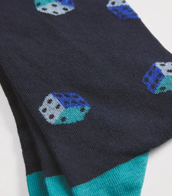 Paul Smith Cotton-blend Dice Crew Socks