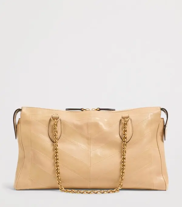 Valentino Garavani Medium Lambskin Panthea Tote Bag - Beige
