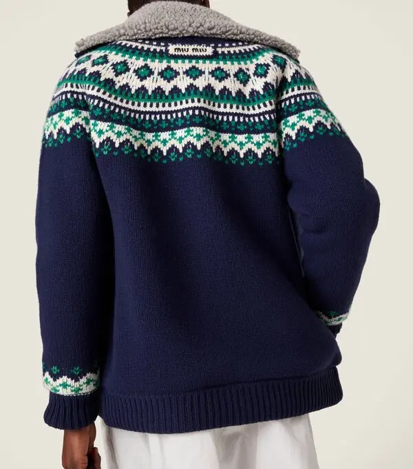 Miu Miu Wool Fair Isle Cardigan
