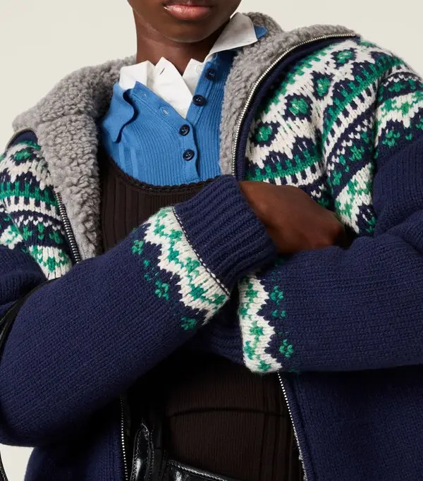 Miu Miu Wool Fair Isle Cardigan